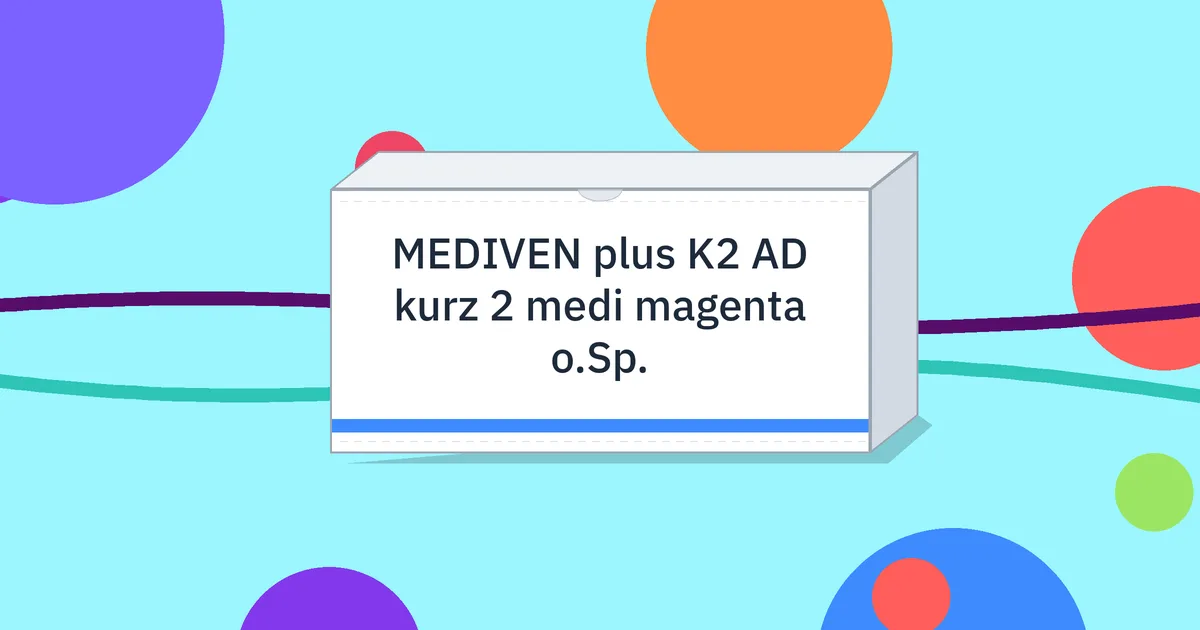 Symbolbild: Packung mit der Aufschrift MEDIVEN plus K2 AD kurz 2 medi magenta o.Sp. (PZN 15097206) – Verfügbarkeit und Bezug in Apotheken in Frankfurt am Main