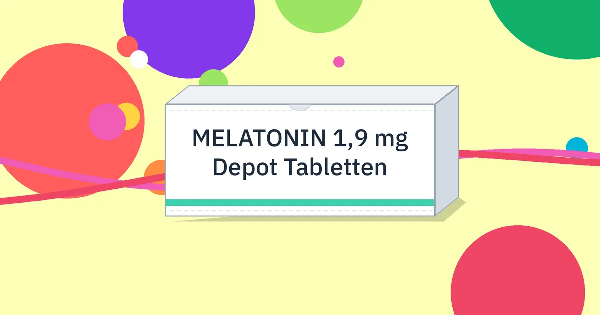 Symbolbild: Packung mit der Aufschrift MELATONIN 1,9 mg Depot Tabletten (PZN 19216122) – Verfügbarkeit und Bezug in Apotheken in Frankfurt am Main