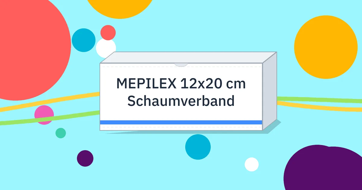 Symbolbild: Packung mit der Aufschrift MEPILEX 12x20 cm Schaumverband (PZN 18052440) – Verfügbarkeit und Bezug in Apotheken in Frankfurt am Main