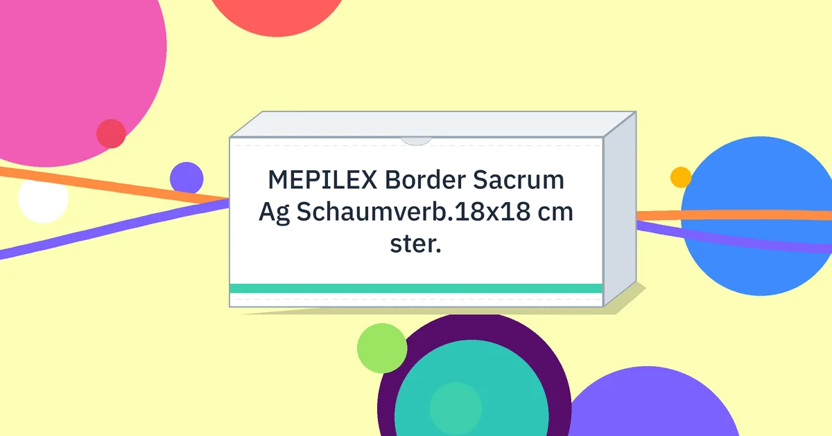 Symbolbild: Packung mit der Aufschrift MEPILEX Border Sacrum Ag Schaumverb.18x18 cm ster. (PZN 18395772) – Verfügbarkeit und Bezug in Apotheken in Frankfurt am Main