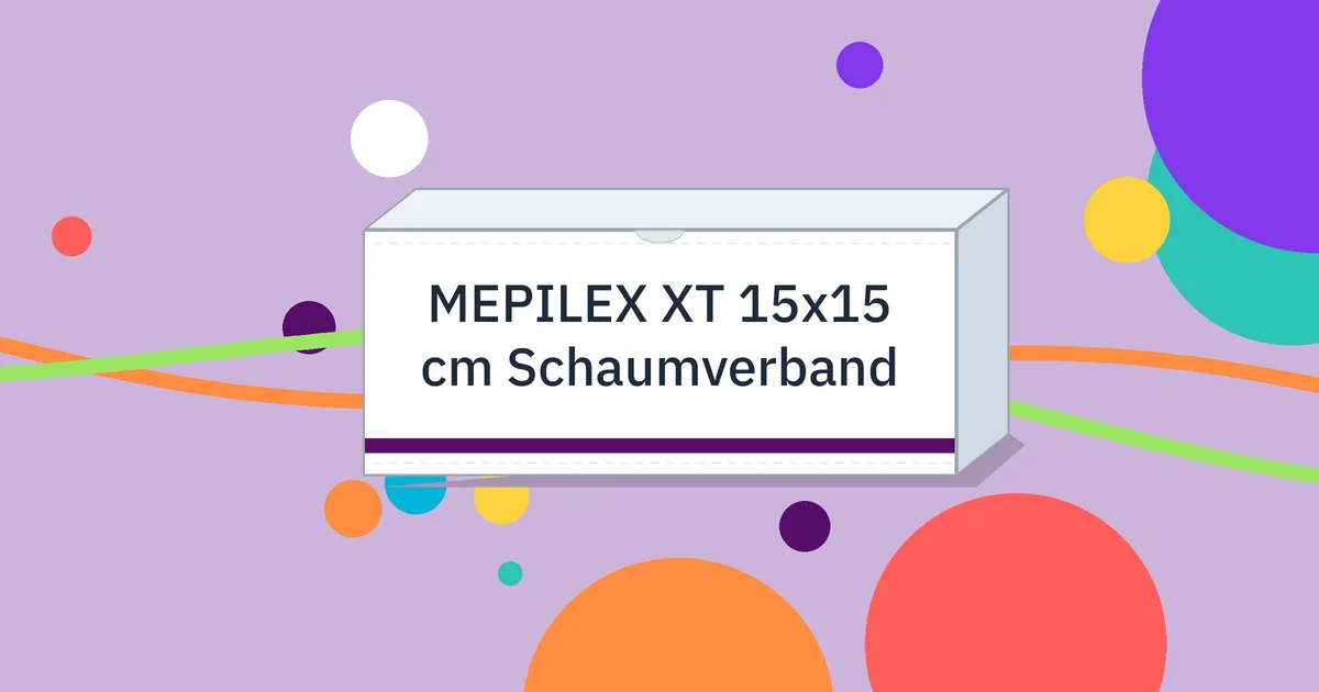 Symbolbild: Packung mit der Aufschrift MEPILEX XT 15x15 cm Schaumverband (PZN 17868062) – Verfügbarkeit und Bezug in Apotheken in Frankfurt am Main