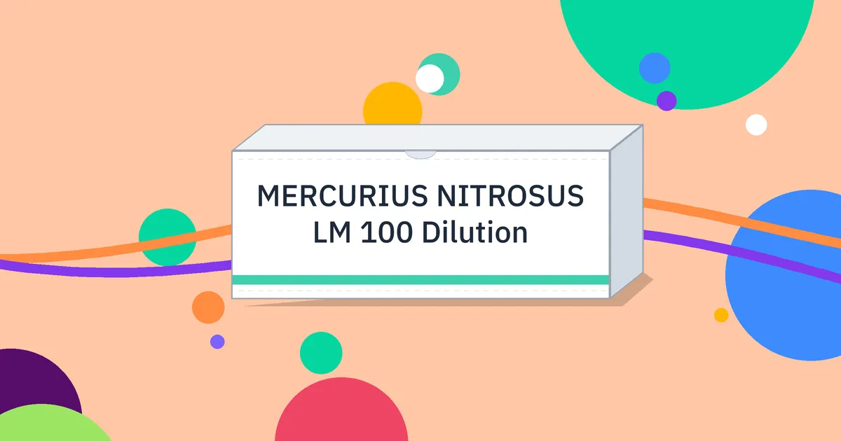 Symbolbild: Packung mit der Aufschrift MERCURIUS NITROSUS LM 100 Dilution (PZN 12952556) – Verfügbarkeit und Bezug in Apotheken in Frankfurt am Main