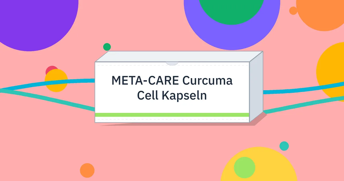 Symbolbild: Packung mit der Aufschrift META-CARE Curcuma Cell Kapseln (PZN 18003447) – Verfügbarkeit und Bezug in Apotheken in Frankfurt am Main