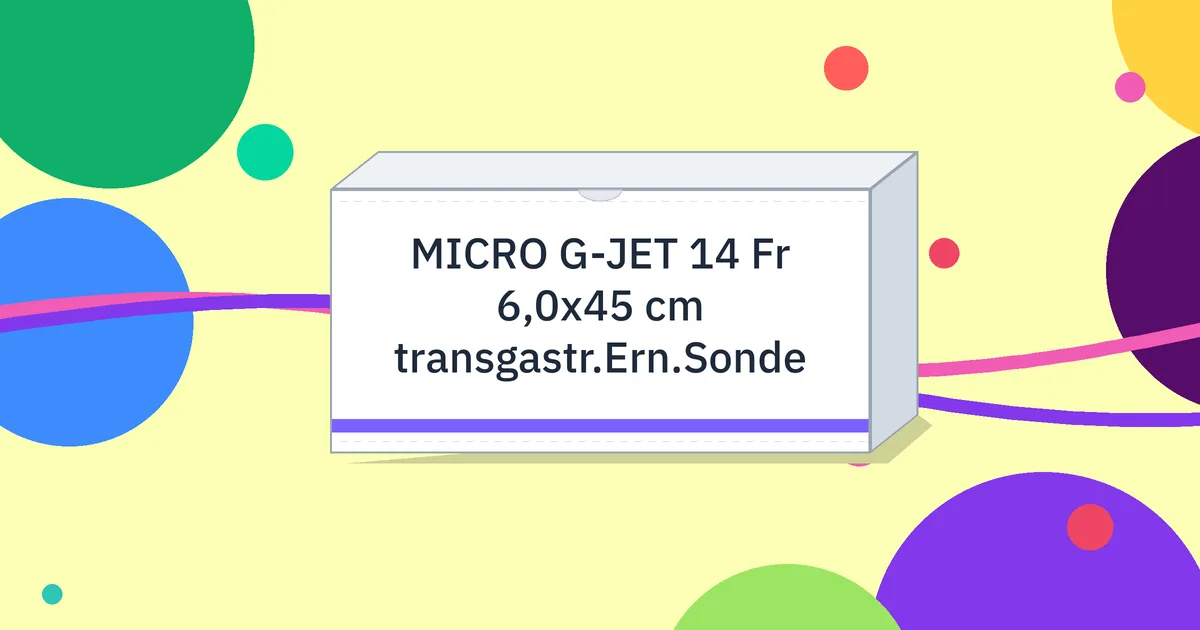 Symbolbild: Packung mit der Aufschrift MICRO G-JET 14 Fr 6,0x45 cm transgastr.Ern.Sonde (PZN 17819017) – Verfügbarkeit und Bezug in Apotheken in Frankfurt am Main