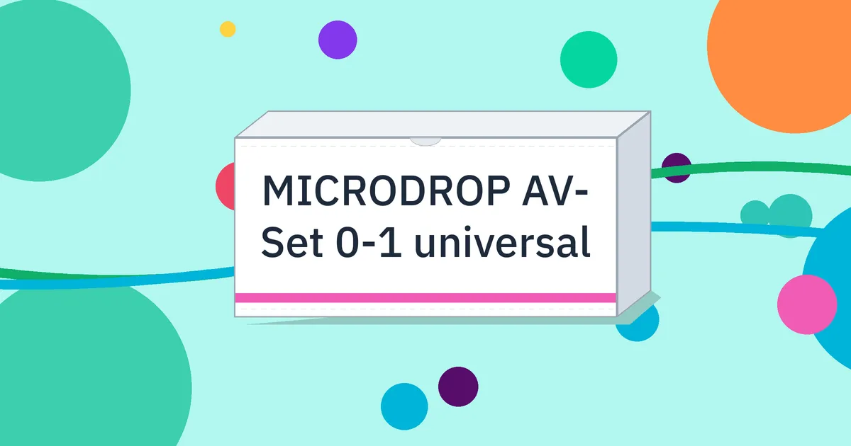 Symbolbild: Packung mit der Aufschrift MICRODROP AV-Set 0-1 universal (PZN 07098686) – Verfügbarkeit und Bezug in Apotheken in Frankfurt am Main