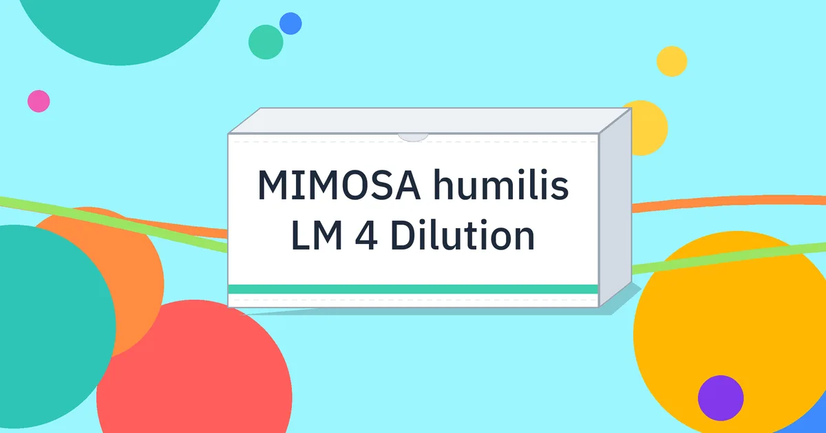 Symbolbild: Packung mit der Aufschrift MIMOSA humilis LM 4 Dilution (PZN 13608329) – Verfügbarkeit und Bezug in Apotheken in Frankfurt am Main