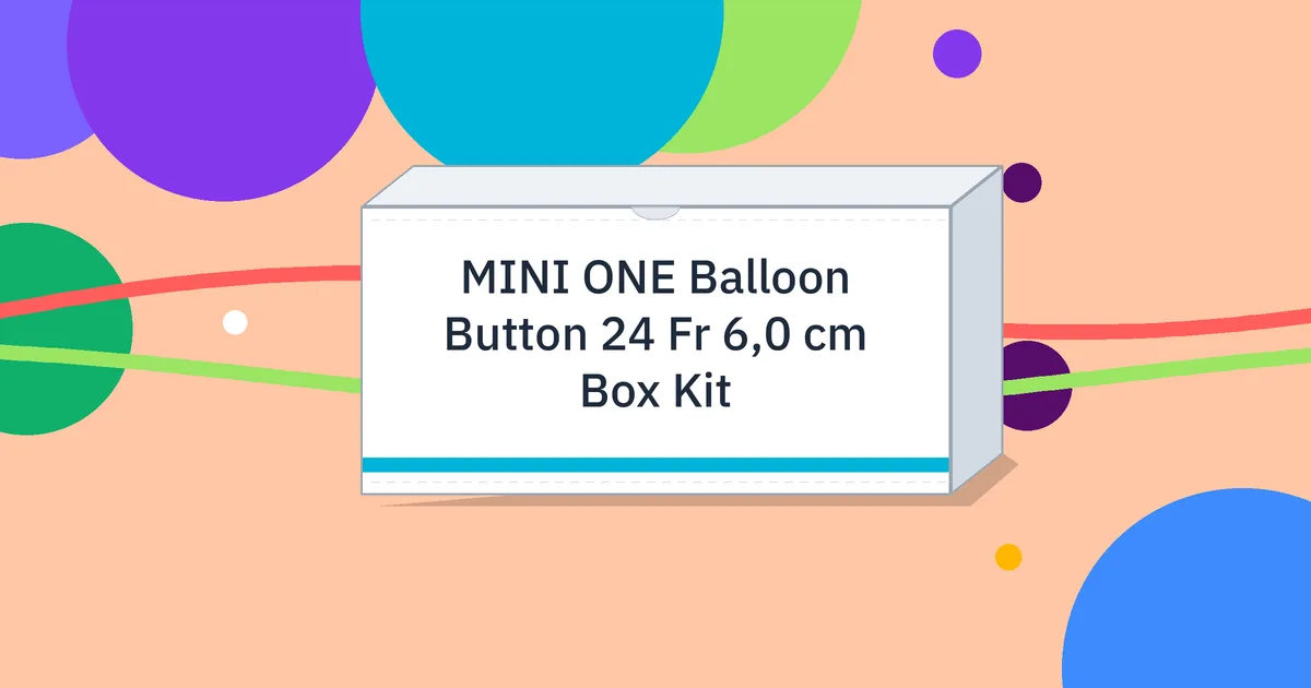 Symbolbild: Packung mit der Aufschrift MINI ONE Balloon Button 24 Fr 6,0 cm Box Kit (PZN 20134613) – Verfügbarkeit und Bezug in Apotheken in Frankfurt am Main