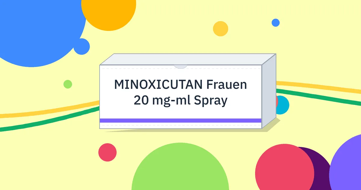 Symbolbild: Packung mit der Aufschrift MINOXICUTAN Frauen 20 mg-ml Spray (PZN 12724743) – Verfügbarkeit und Bezug in Apotheken in Frankfurt am Main