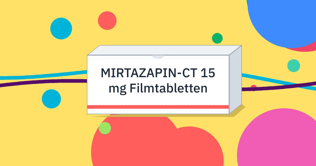 Symbolbild: Packung mit der Aufschrift MIRTAZAPIN-CT 15 mg Filmtabletten (PZN 00260095) – Verfügbarkeit und Bezug in Apotheken in Frankfurt am Main