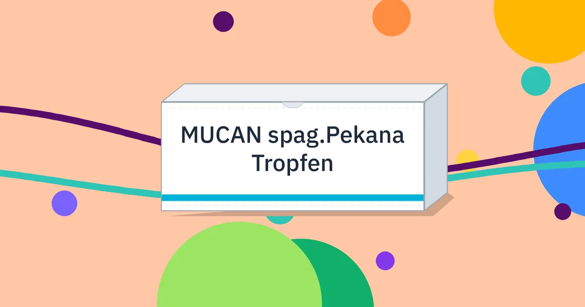 Symbolbild: Packung mit der Aufschrift MUCAN spag.Pekana Tropfen (PZN 07528603) – Verfügbarkeit und Bezug in Apotheken in Frankfurt am Main