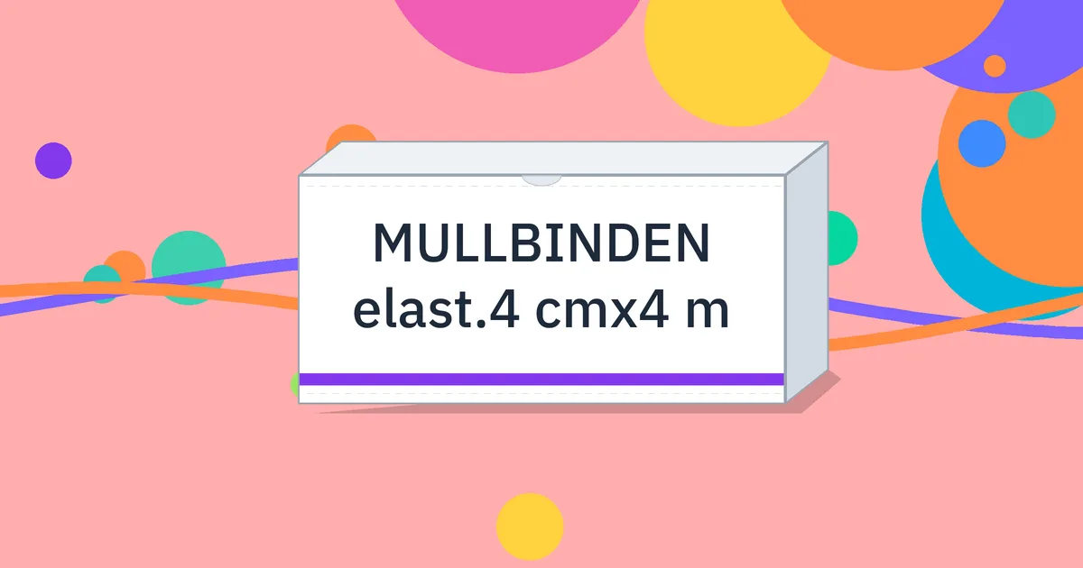 Symbolbild: Packung mit der Aufschrift MULLBINDEN elast.4 cmx4 m (PZN 06962065) – Verfügbarkeit und Bezug in Apotheken in Frankfurt am Main