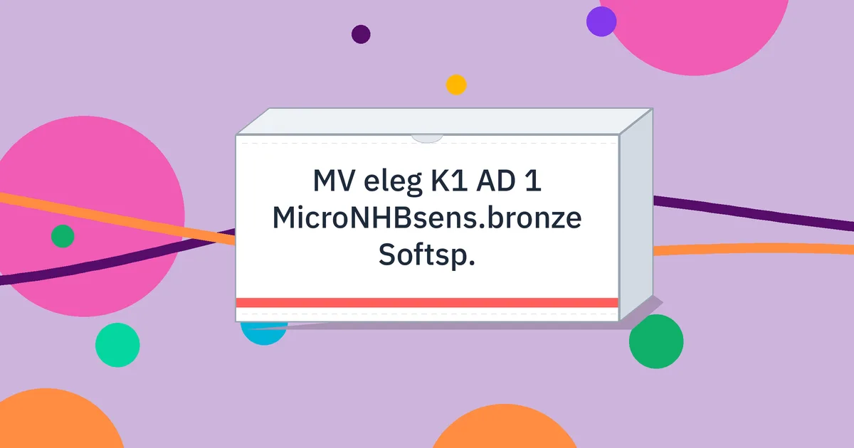 Symbolbild: Packung mit der Aufschrift MV eleg K1 AD 1 MicroNHBsens.bronze Softsp. (PZN 15669772) – Verfügbarkeit und Bezug in Apotheken in Frankfurt am Main