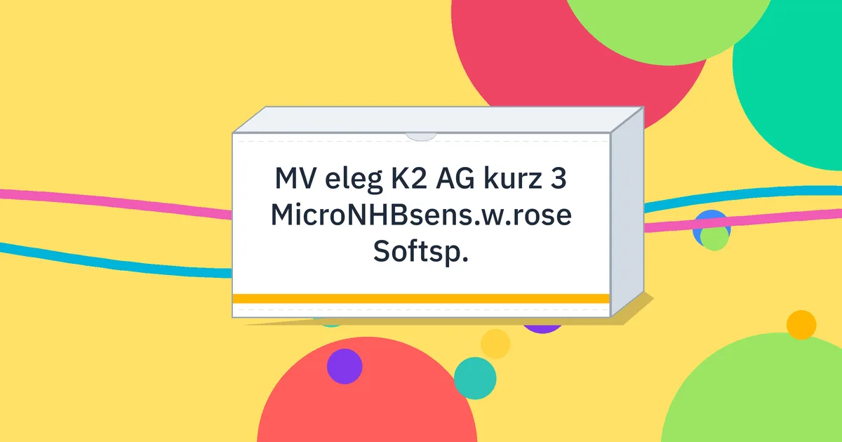 Symbolbild: Packung mit der Aufschrift MV eleg K2 AG kurz 3 MicroNHBsens.w.rose Softsp. (PZN 15711066) – Verfügbarkeit und Bezug in Apotheken in Frankfurt am Main
