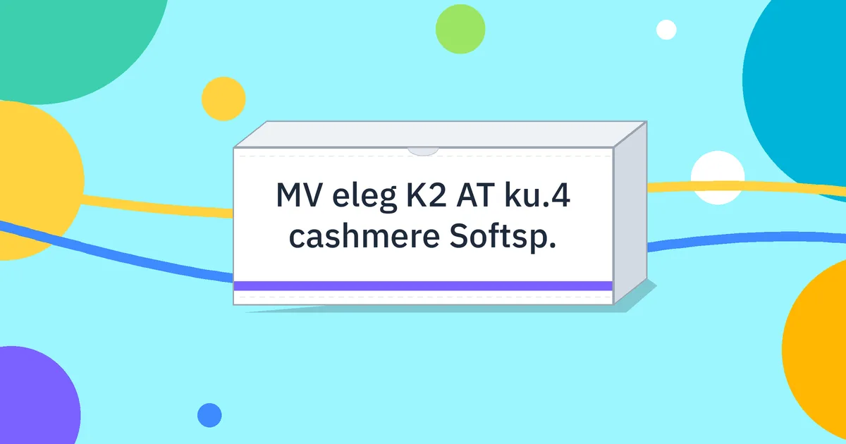 Symbolbild: Packung mit der Aufschrift MV eleg K2 AT ku.4 cashmere Softsp. (PZN 15287177) – Verfügbarkeit und Bezug in Apotheken in Frankfurt am Main