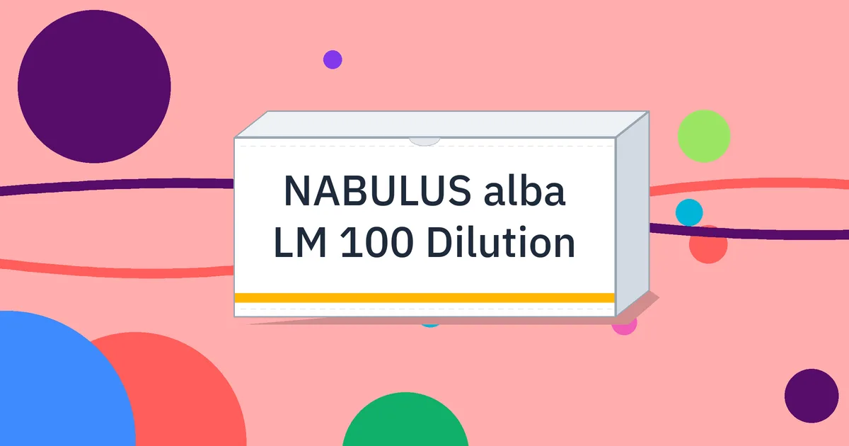 Symbolbild: Packung mit der Aufschrift NABULUS alba LM 100 Dilution (PZN 13615660) – Verfügbarkeit und Bezug in Apotheken in Frankfurt am Main