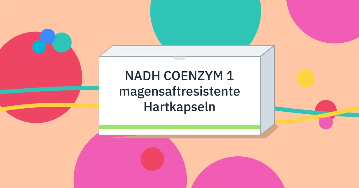 Symbolbild: Packung mit der Aufschrift NADH COENZYM 1 magensaftresistente Hartkapseln (PZN 18449864) – Verfügbarkeit und Bezug in Apotheken in Frankfurt am Main