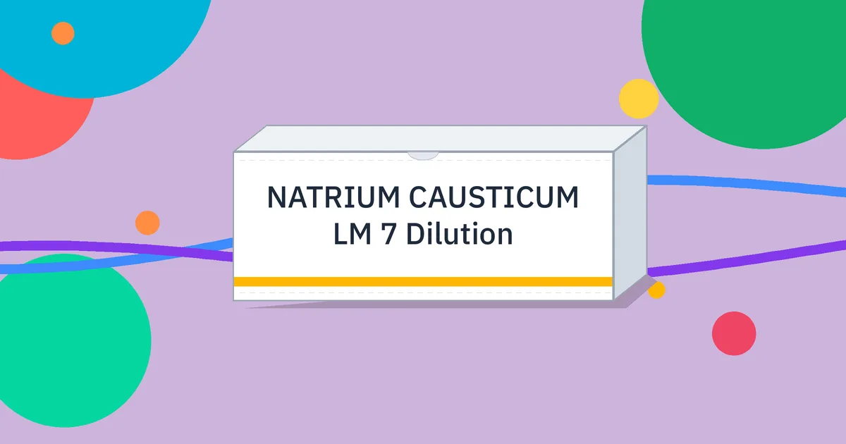 Symbolbild: Packung mit der Aufschrift NATRIUM CAUSTICUM LM 7 Dilution (PZN 12962000) – Verfügbarkeit und Bezug in Apotheken in Frankfurt am Main