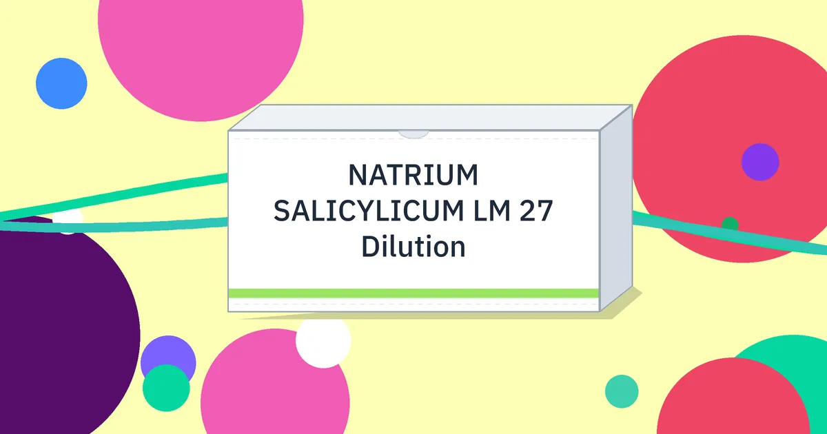 Symbolbild: Packung mit der Aufschrift NATRIUM SALICYLICUM LM 27 Dilution (PZN 12966601) – Verfügbarkeit und Bezug in Apotheken in Frankfurt am Main