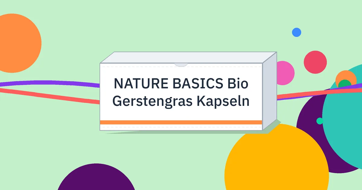 Symbolbild: Packung mit der Aufschrift NATURE BASICS Bio Gerstengras Kapseln (PZN 17613681) – Verfügbarkeit und Bezug in Apotheken in Frankfurt am Main