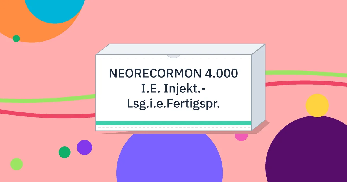 Symbolbild: Packung mit der Aufschrift NEORECORMON 4.000 I.E. Injekt.-Lsg.i.e.Fertigspr. (PZN 15197698) – Verfügbarkeit und Bezug in Apotheken in Frankfurt am Main