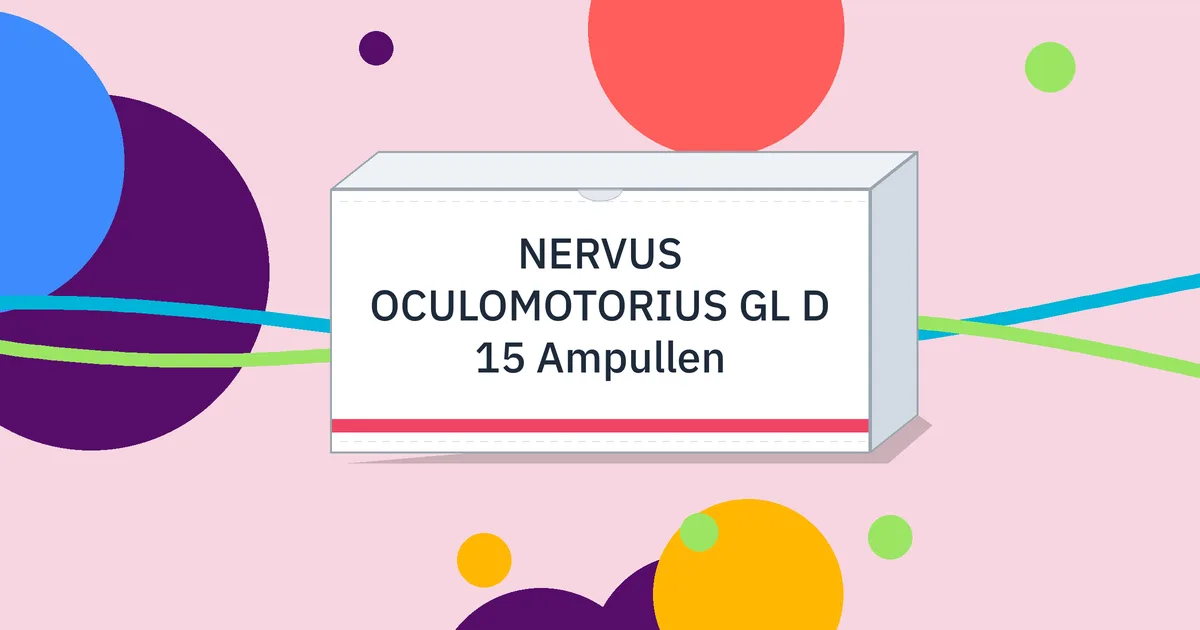Symbolbild: Packung mit der Aufschrift NERVUS OCULOMOTORIUS GL D 15 Ampullen (PZN 02940581) – Verfügbarkeit und Bezug in Apotheken in Frankfurt am Main