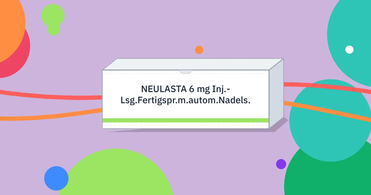 Symbolbild: Packung mit der Aufschrift NEULASTA 6 mg Inj.-Lsg.Fertigspr.m.autom.Nadels. (PZN 16759359) – Verfügbarkeit und Bezug in Apotheken in Frankfurt am Main