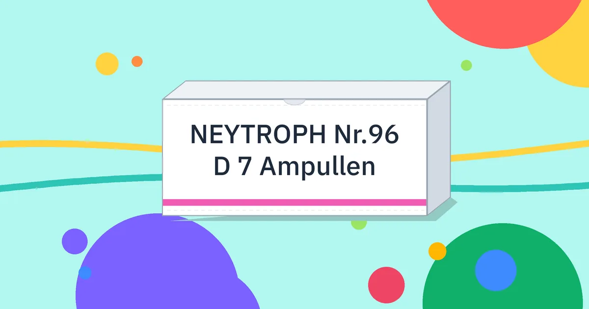 Symbolbild: Packung mit der Aufschrift NEYTROPH Nr.96 D 7 Ampullen (PZN 06487552) – Verfügbarkeit und Bezug in Apotheken in Frankfurt am Main