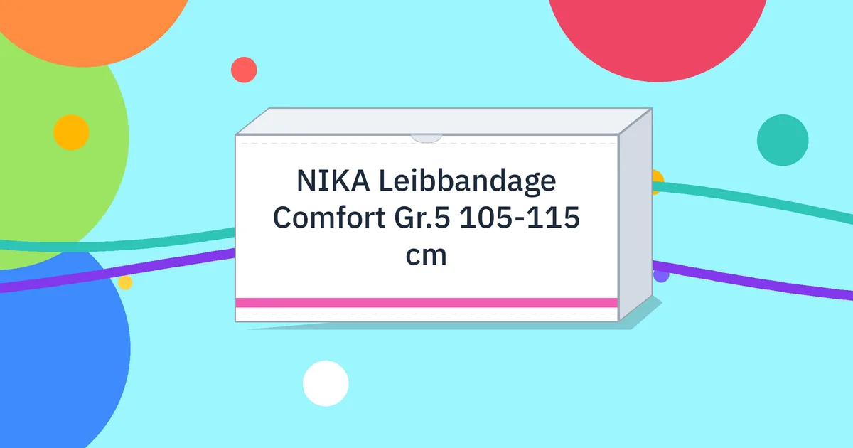 Symbolbild: Packung mit der Aufschrift NIKA Leibbandage Comfort Gr.5 105-115 cm (PZN 18172345) – Verfügbarkeit und Bezug in Apotheken in Frankfurt am Main
