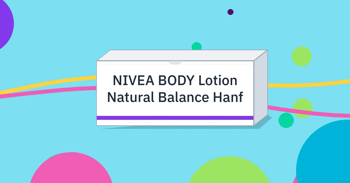 Symbolbild: Packung mit der Aufschrift NIVEA BODY Lotion Natural Balance Hanf (PZN 17623969) – Verfügbarkeit und Bezug in Apotheken in Frankfurt am Main