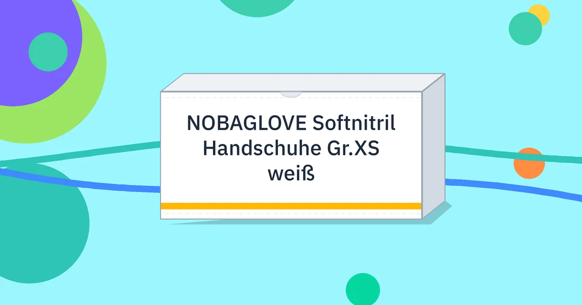 Symbolbild: Packung mit der Aufschrift NOBAGLOVE Softnitril Handschuhe Gr.XS weiß (PZN 10100151) – Verfügbarkeit und Bezug in Apotheken in Frankfurt am Main