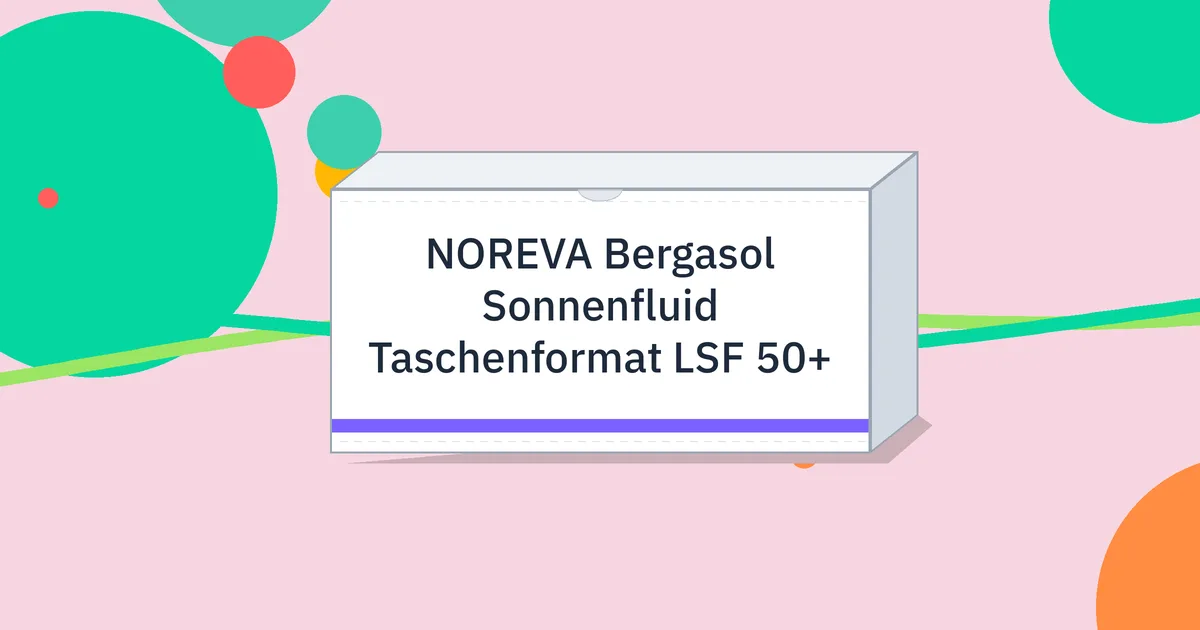 Symbolbild: Packung mit der Aufschrift NOREVA Bergasol Sonnenfluid Taschenformat LSF 50+ (PZN 20646075) – Verfügbarkeit und Bezug in Apotheken in Frankfurt am Main