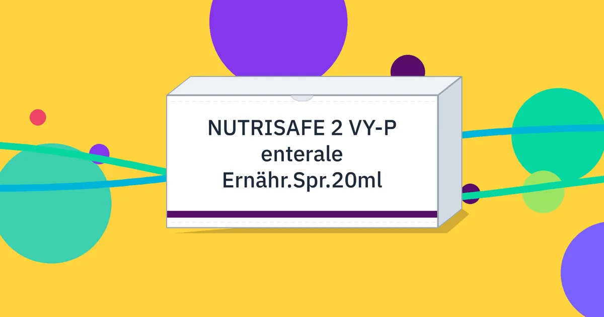 Symbolbild: Packung mit der Aufschrift NUTRISAFE 2 VY-P enterale Ernähr.Spr.20ml (PZN 16956982) – Verfügbarkeit und Bezug in Apotheken in Frankfurt am Main