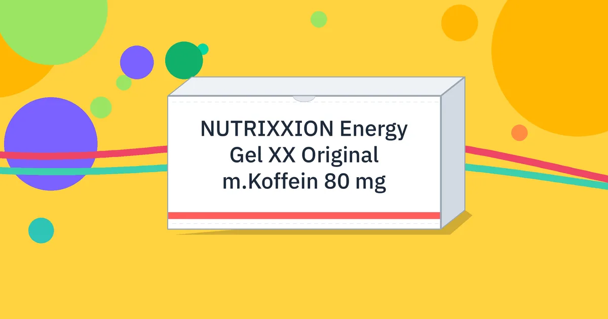 Symbolbild: Packung mit der Aufschrift NUTRIXXION Energy Gel XX Original m.Koffein 80 mg (PZN 14212881) – Verfügbarkeit und Bezug in Apotheken in Frankfurt am Main
