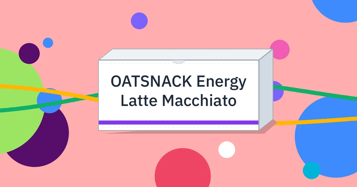 Symbolbild: Packung mit der Aufschrift OATSNACK Energy Latte Macchiato (PZN 03720232) – Verfügbarkeit und Bezug in Apotheken in Frankfurt am Main
