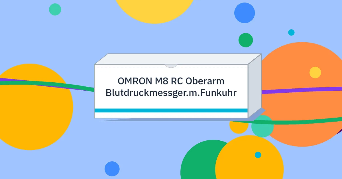 Symbolbild: Packung mit der Aufschrift OMRON M8 RC Oberarm Blutdruckmessger.m.Funkuhr (PZN 05743616) – Verfügbarkeit und Bezug in Apotheken in Frankfurt am Main
