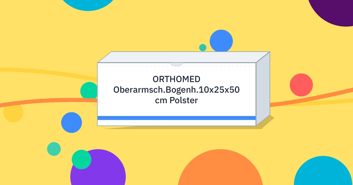 Symbolbild: Packung mit der Aufschrift ORTHOMED Oberarmsch.Bogenh.10x25x50 cm Polster (PZN 04416393) – Verfügbarkeit und Bezug in Apotheken in Frankfurt am Main