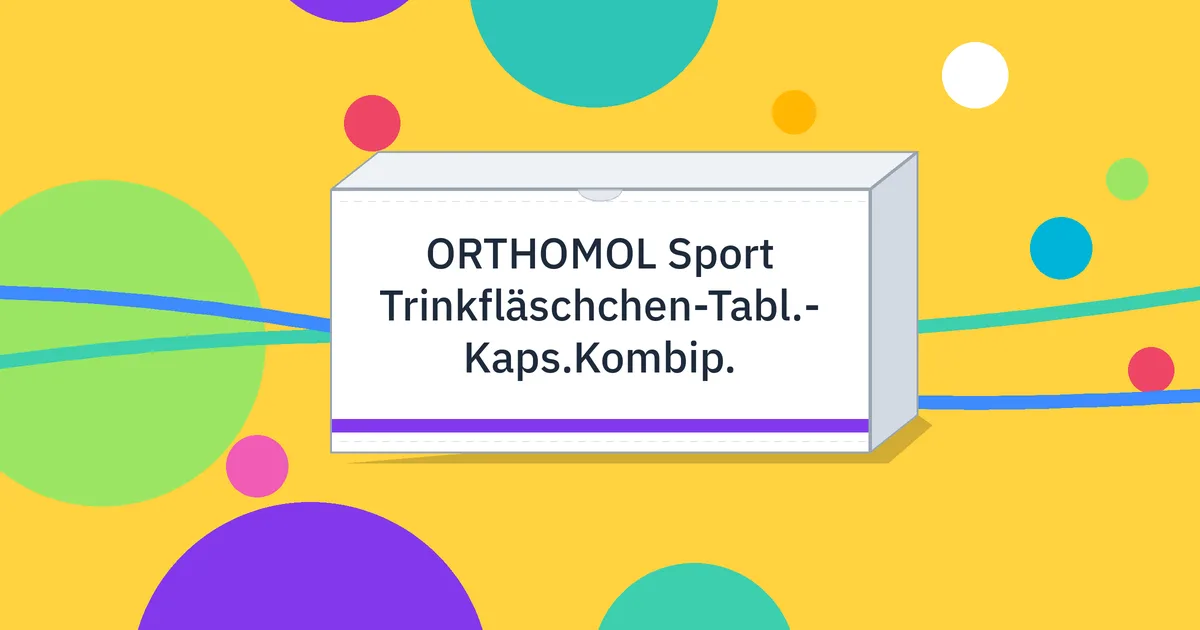 Symbolbild: Packung mit der Aufschrift ORTHOMOL Sport Trinkfläschchen-Tabl.-Kaps.Kombip. (PZN 02943852) – Verfügbarkeit und Bezug in Apotheken in Frankfurt am Main