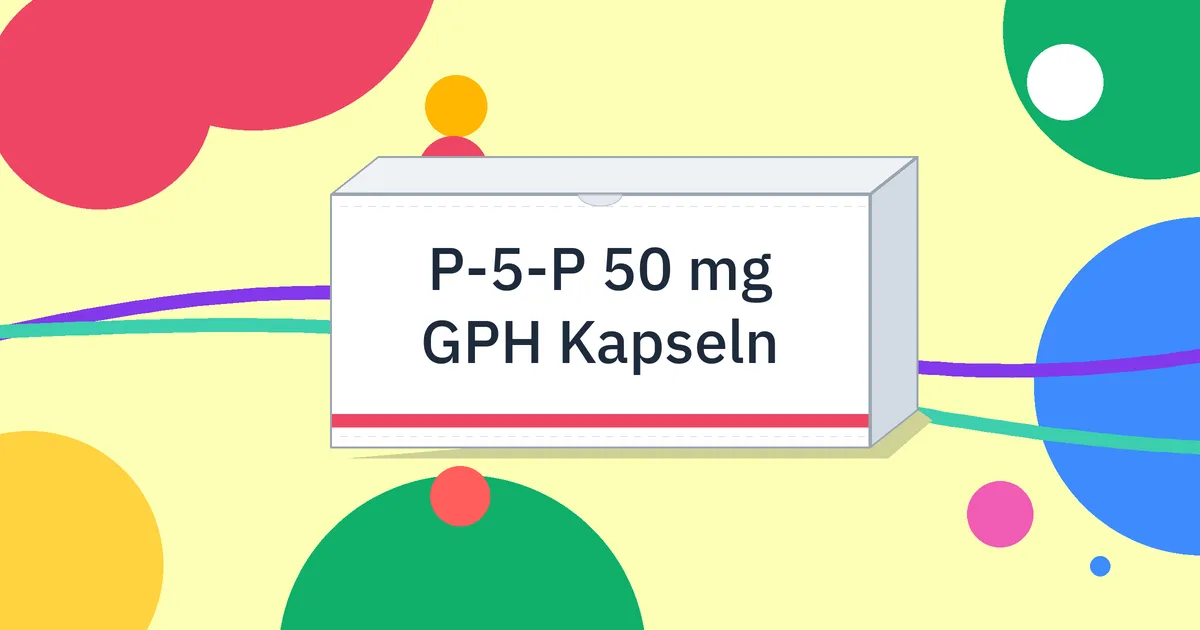 Symbolbild: Packung mit der Aufschrift P-5-P 50 mg GPH Kapseln (PZN 16935307) – Verfügbarkeit und Bezug in Apotheken in Frankfurt am Main