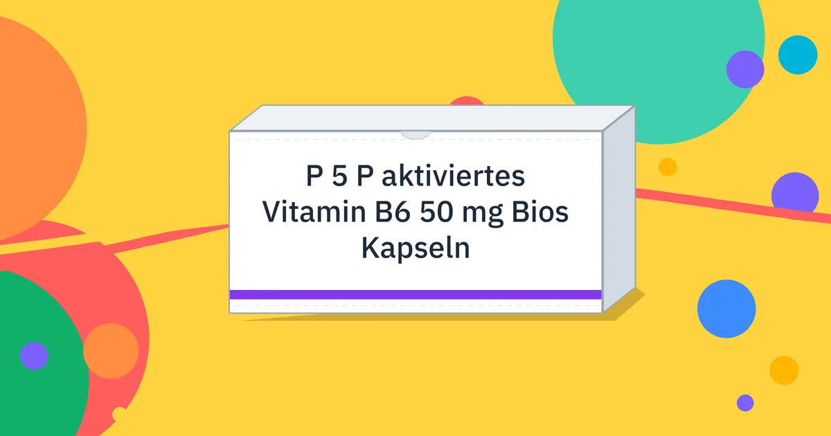 Symbolbild: Packung mit der Aufschrift P 5 P aktiviertes Vitamin B6 50 mg Bios Kapseln (PZN 16934934) – Verfügbarkeit und Bezug in Apotheken in Frankfurt am Main
