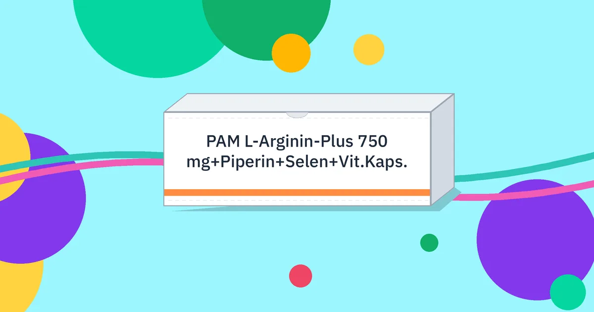 Symbolbild: Packung mit der Aufschrift PAM L-Arginin-Plus 750 mg+Piperin+Selen+Vit.Kaps. (PZN 20280125) – Verfügbarkeit und Bezug in Apotheken in Frankfurt am Main