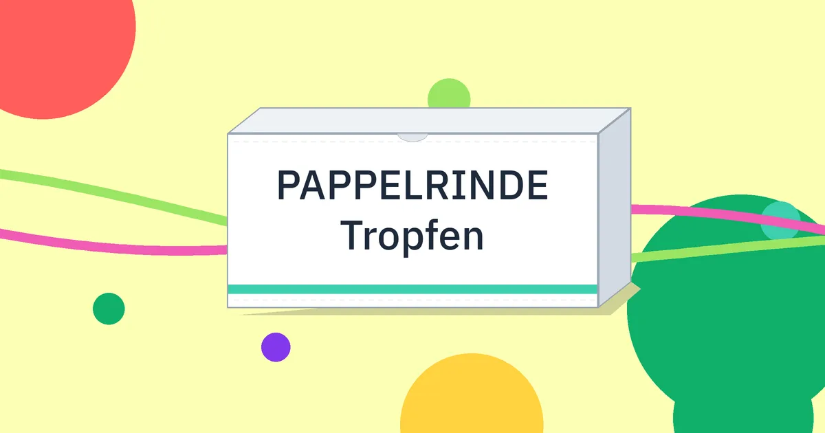 Symbolbild: Packung mit der Aufschrift PAPPELRINDE Tropfen (PZN 20183965) – Verfügbarkeit und Bezug in Apotheken in Frankfurt am Main