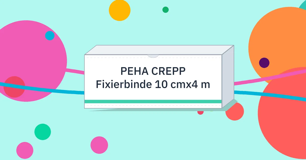 Symbolbild: Packung mit der Aufschrift PEHA CREPP Fixierbinde 10 cmx4 m (PZN 19788870) – Verfügbarkeit und Bezug in Apotheken in Frankfurt am Main