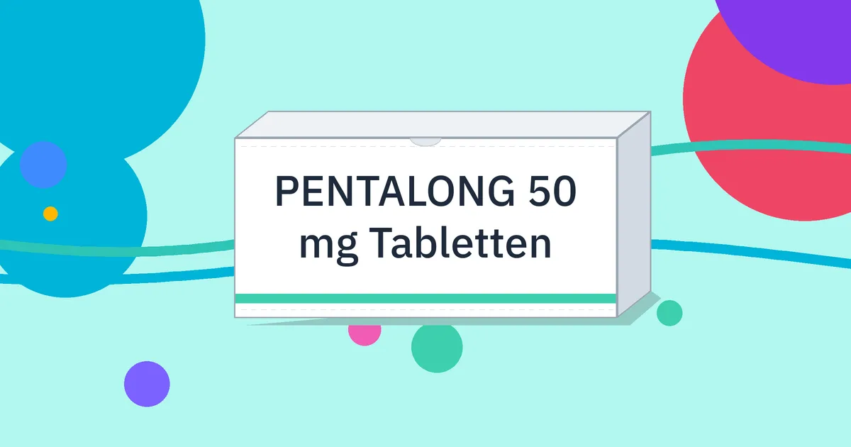 Symbolbild: Packung mit der Aufschrift PENTALONG 50 mg Tabletten (PZN 04641569) – Verfügbarkeit und Bezug in Apotheken in Frankfurt am Main