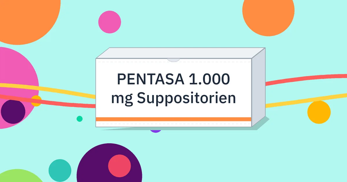 Symbolbild: Packung mit der Aufschrift PENTASA 1.000 mg Suppositorien (PZN 09012743) – Verfügbarkeit und Bezug in Apotheken in Frankfurt am Main