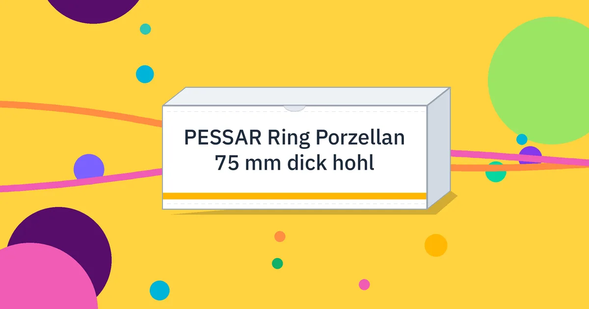 Symbolbild: Packung mit der Aufschrift PESSAR Ring Porzellan 75 mm dick hohl (PZN 01967129) – Verfügbarkeit und Bezug in Apotheken in Frankfurt am Main