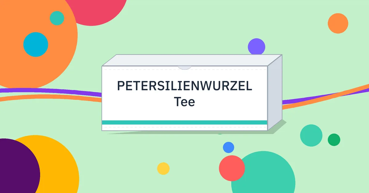 Symbolbild: Packung mit der Aufschrift PETERSILIENWURZEL Tee (PZN 18301133) – Verfügbarkeit und Bezug in Apotheken in Frankfurt am Main