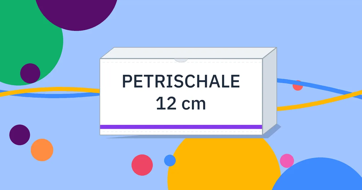 Symbolbild: Packung mit der Aufschrift PETRISCHALE 12 cm (PZN 01040786) – Verfügbarkeit und Bezug in Apotheken in Frankfurt am Main