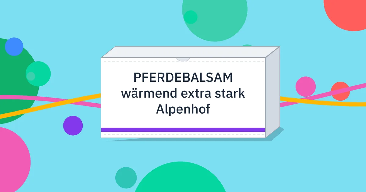 Symbolbild: Packung mit der Aufschrift PFERDEBALSAM wärmend extra stark Alpenhof (PZN 19960932) – Verfügbarkeit und Bezug in Apotheken in Frankfurt am Main