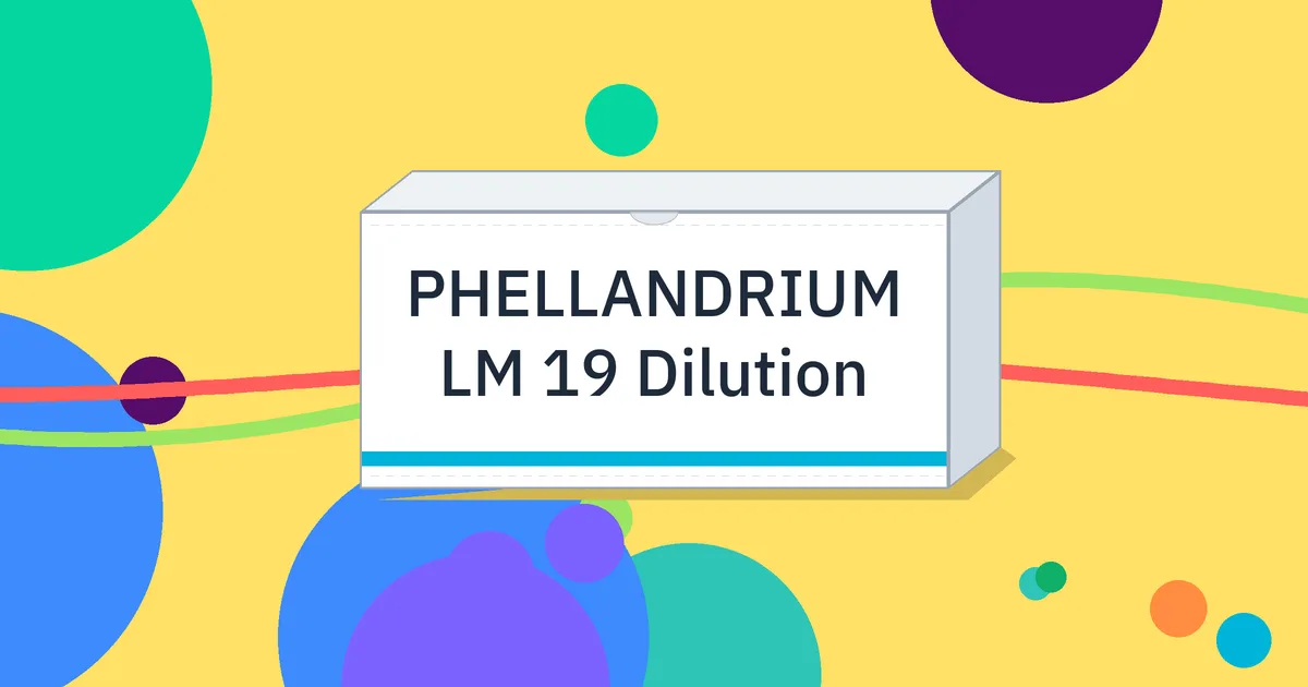 Symbolbild: Packung mit der Aufschrift PHELLANDRIUM LM 19 Dilution (PZN 13637503) – Verfügbarkeit und Bezug in Apotheken in Frankfurt am Main