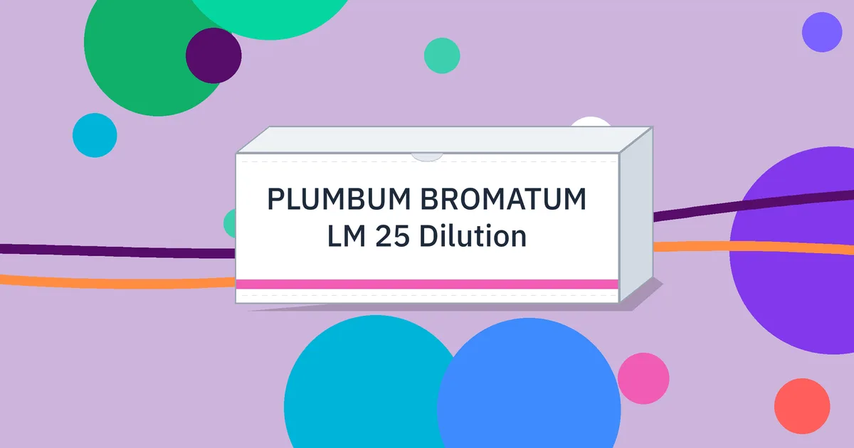 Symbolbild: Packung mit der Aufschrift PLUMBUM BROMATUM LM 25 Dilution (PZN 13039908) – Verfügbarkeit und Bezug in Apotheken in Frankfurt am Main